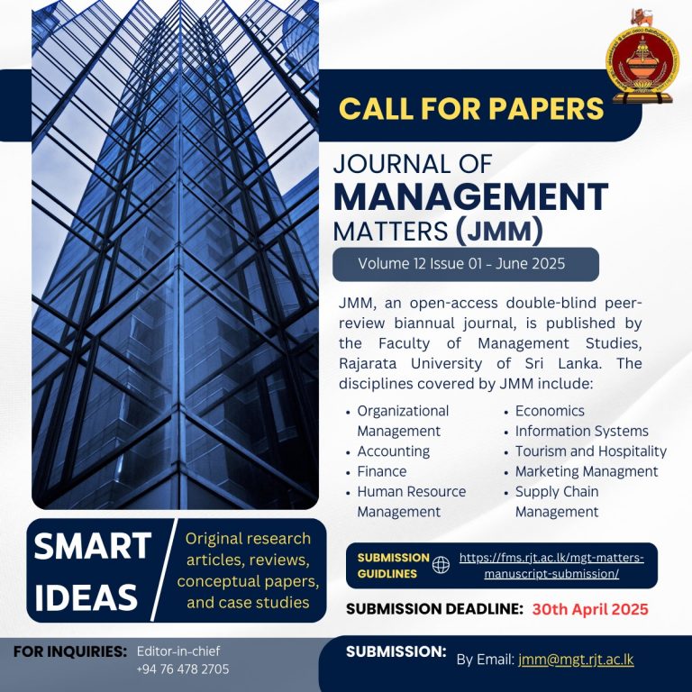 Call for Papers, Journal of Management Matter – mgt.rjt